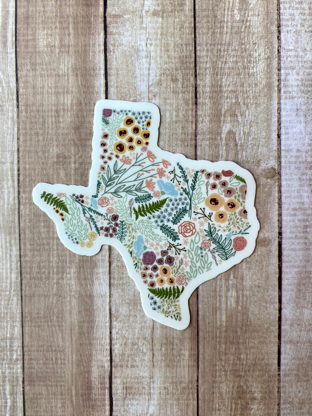 Floral Texas Sticker - Etsy