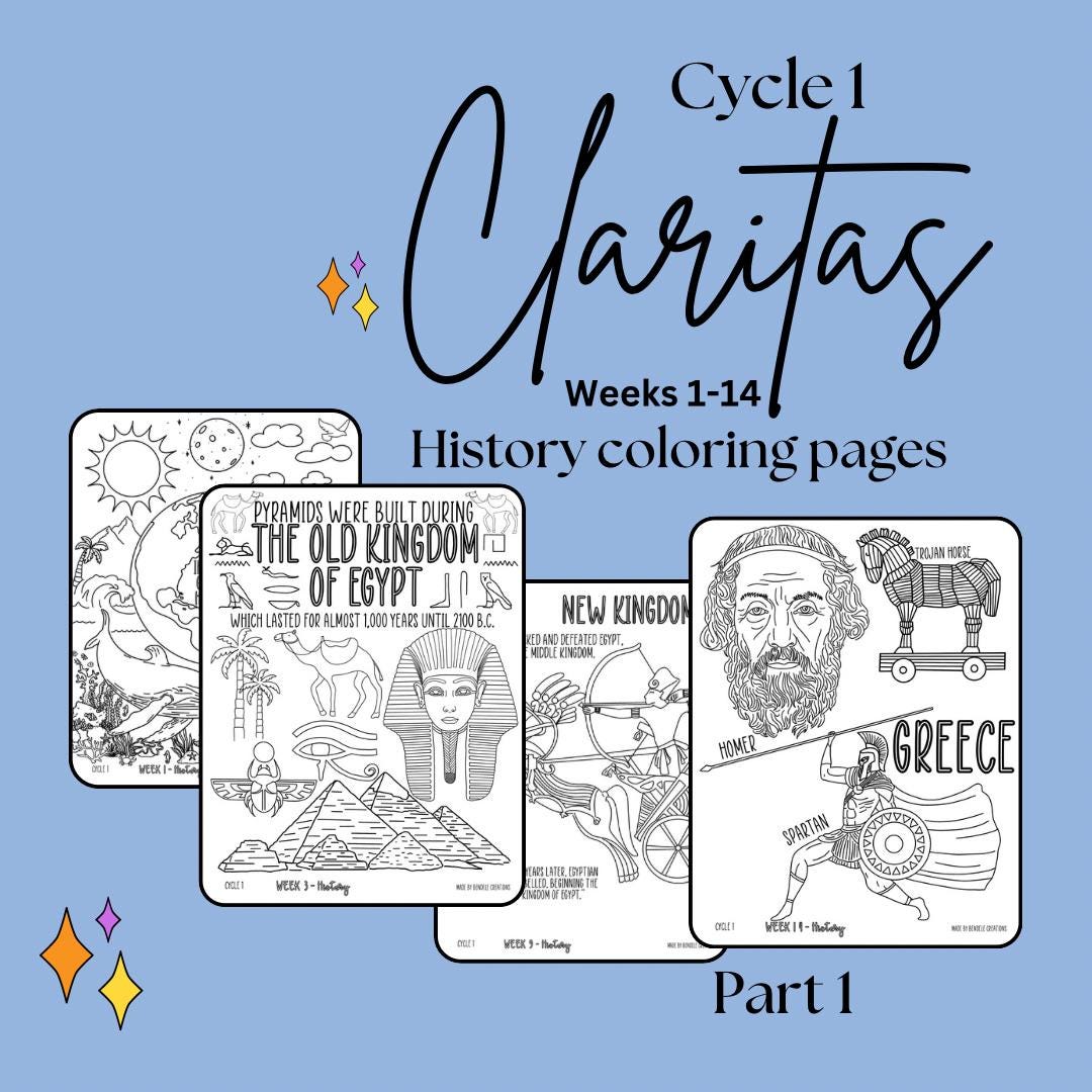 Claritas Cycle 1 History -coloring Book- Weeks 1-14 (part 1) - Etsy