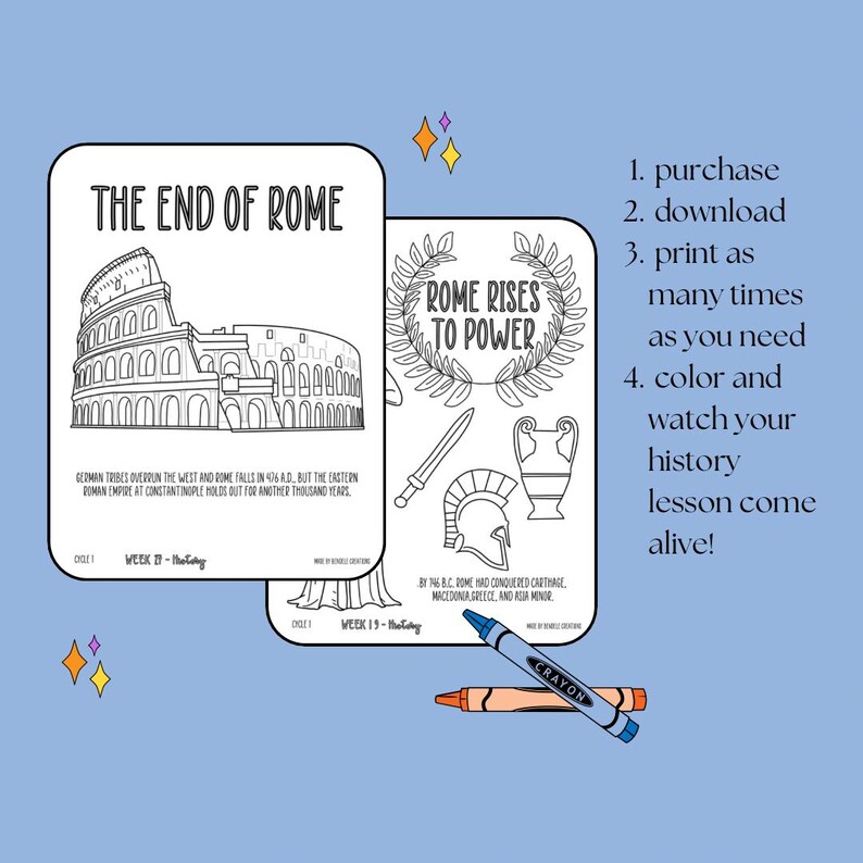 Claritas Cycle 1 History -coloring Book- Weeks 1-28 - Etsy