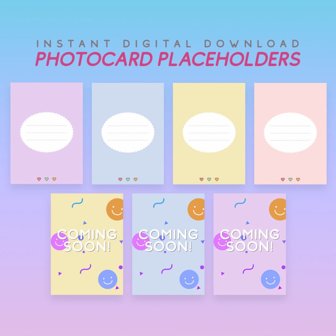 Digital Download: Kpop Photocard Placeholders Labels 2.5 in X 3.5 in ...