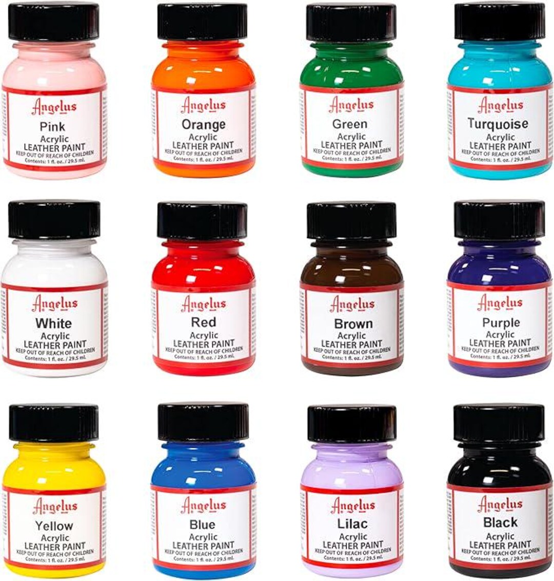 Angelus 12 Color 1 Oz Acrylic Kit - Custom Sneaker Shoe Design Supplies ...