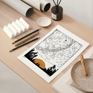 NORTHERN STARS Digital Art Print: Forest Constellation Poster A4, A3 ...