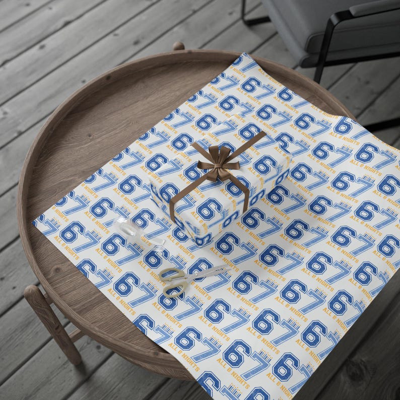 Hanukkah Wrapping Paper • 6 7 All 8 Nights Gift Wrap • Funny Jewish ...