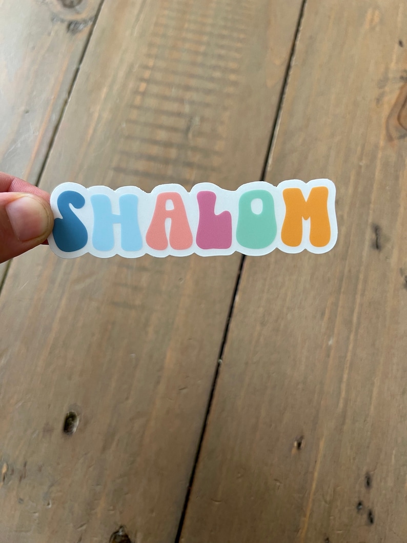 Shalom Clear Weatherproof Sticker Gift for Her Jewish - Etsy