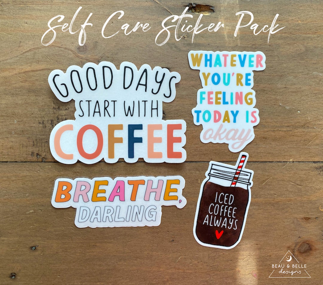 Self Care Sticker Pack: Weatherproof Mental Health Stickers - Etsy