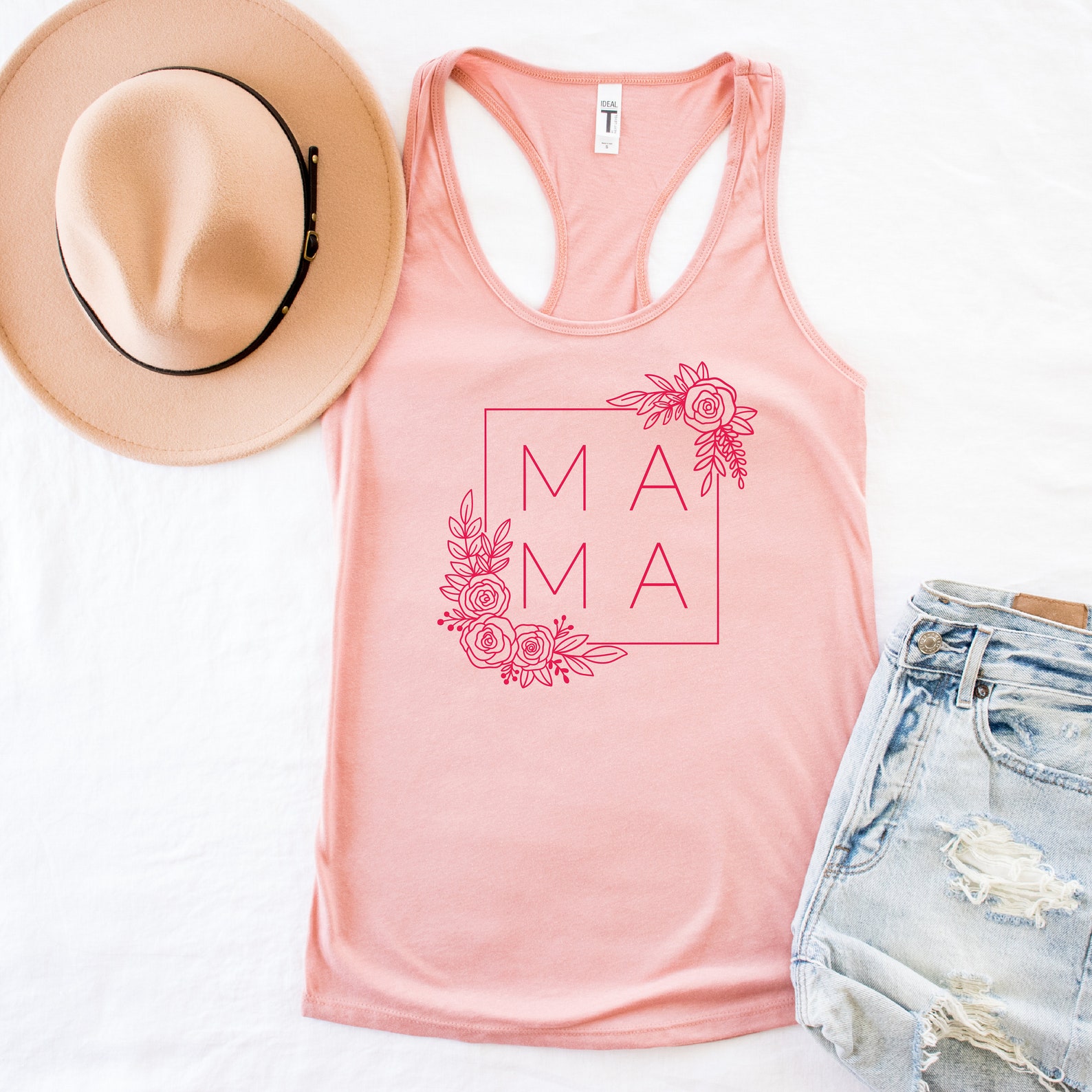 MAMA Flowers Women's Tank Top , Mothers Day, New Parents, Gift for Mom ...