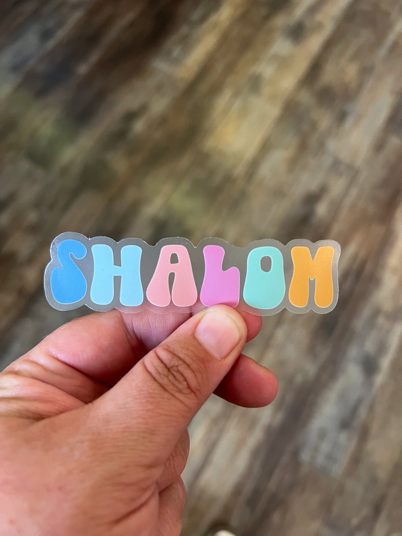 Shalom Clear Weatherproof Sticker Gift for Her Jewish - Etsy