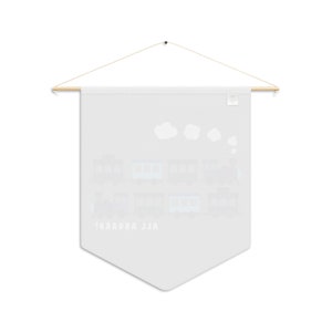 Whimsical Grey Train Pennant Wall Flag | All Aboard Nursery Decor ...