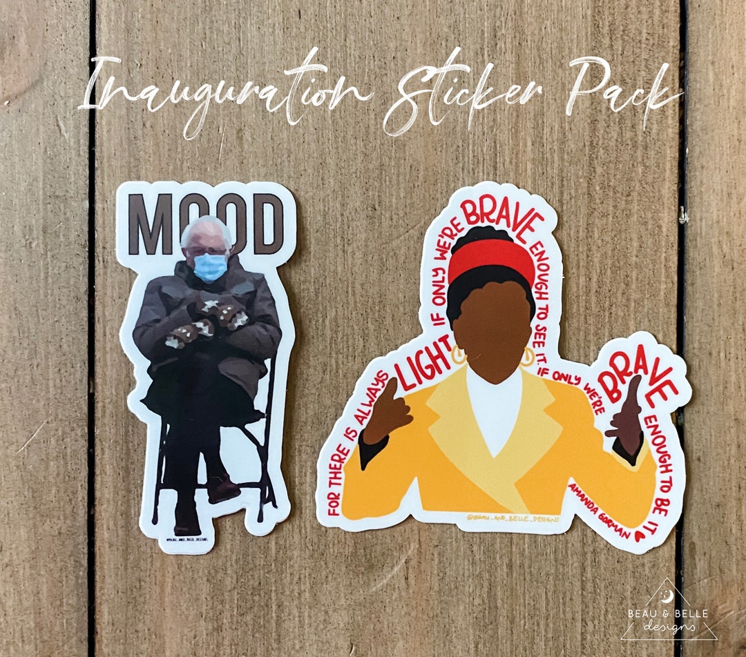 Bernie & Amanda Inauguration Sticker Pack, Bernie Sanders Inauguration ...