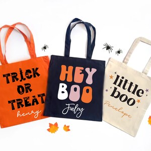 Personalized Halloween Hey Boo Trick or Treat Bag, Halloween Bag for ...