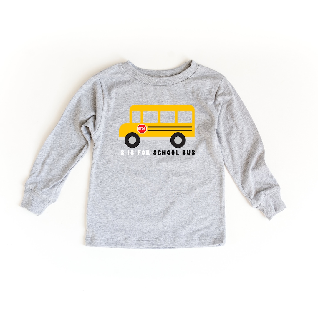 School Bus Toddler/youth Long Sleeve T-shirt, Little Boys Birthday ...