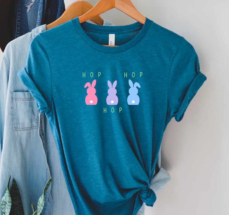 Hop Hop Hop Easter Bunny Tshirt Family Matching Easter - Etsy