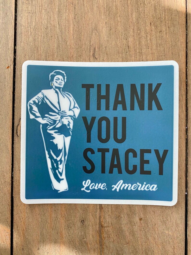 Thank You Stacey Abrams Clear Weatherproof Sticker - Etsy