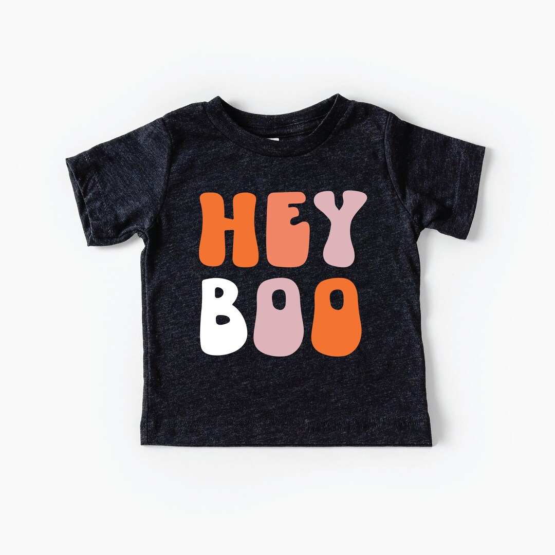 Retro 'hey Boo' Halloween T-shirt: Customizable Kids Fall Shirt - Etsy