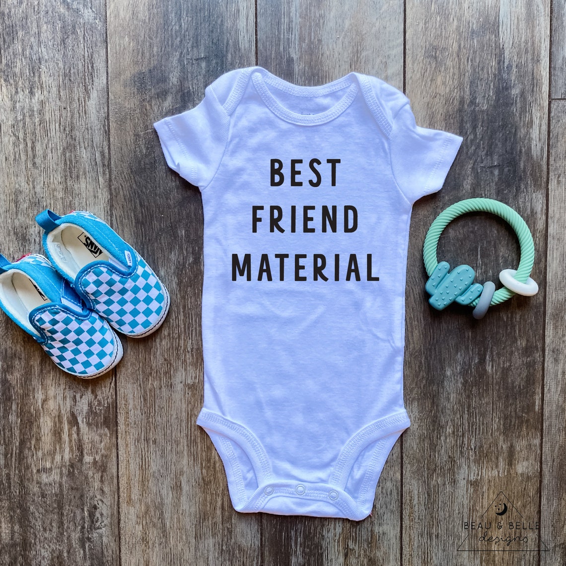 Best Friend Material Baby Bodysuit Kid Baby BFF Gift | Etsy