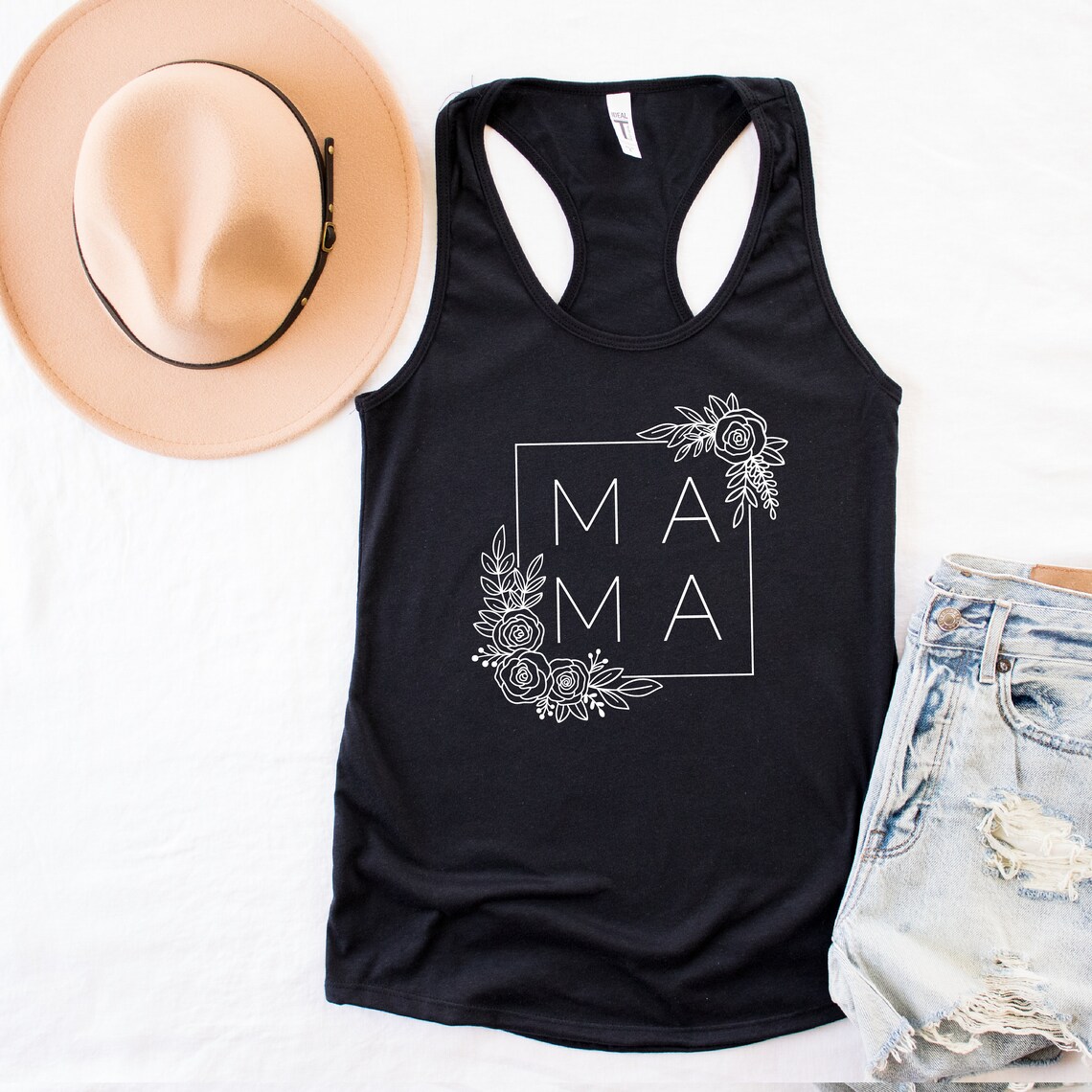 MAMA Flowers Women's Tank Top , Mothers Day, New Parents, Gift for Mom ...