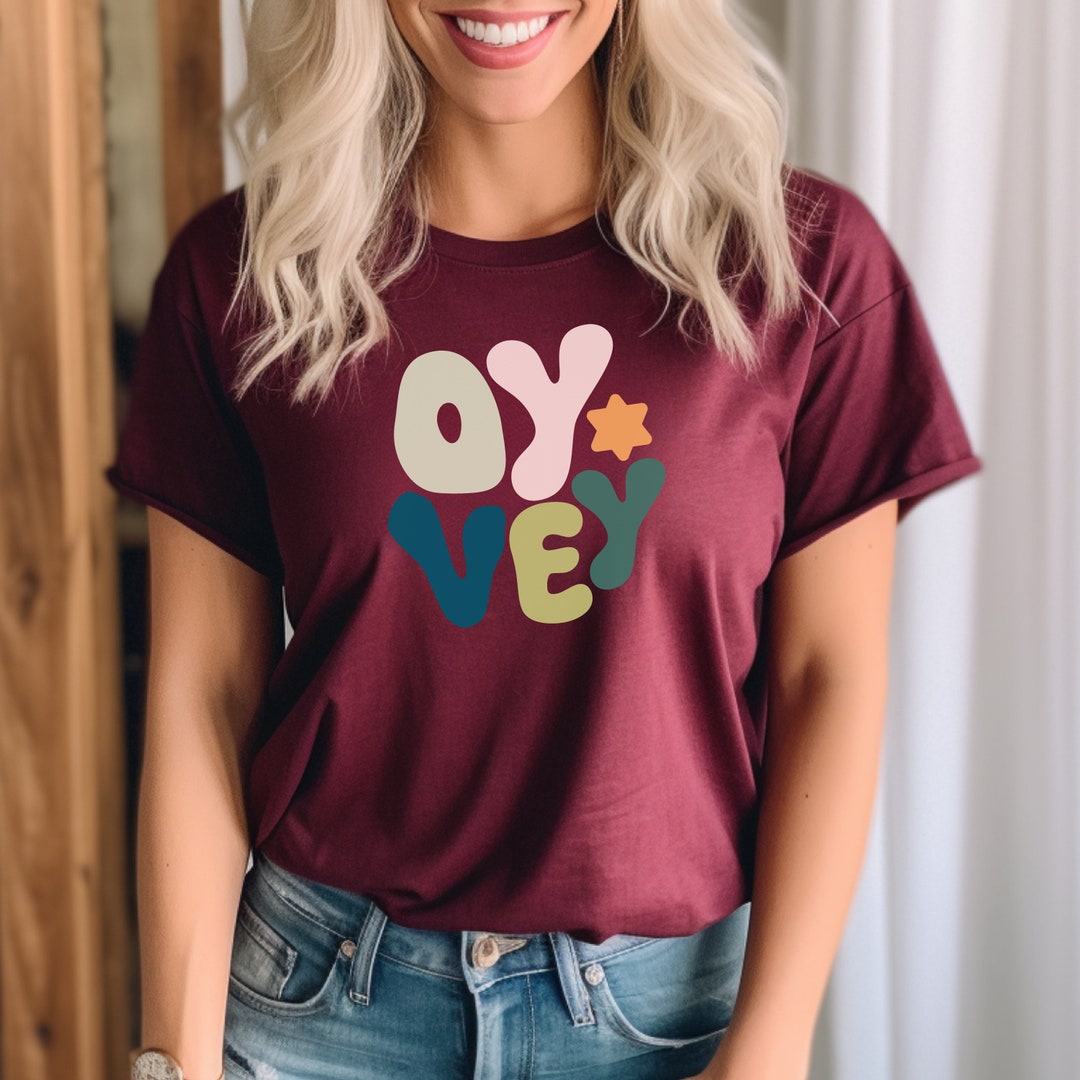 Oy Vey Silly Jewish Tshirt - Cute Retro Typography, Jewish Gift ...