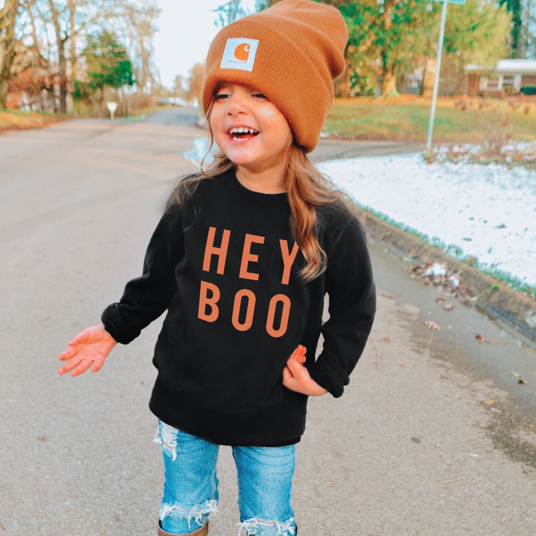 Adorable Fall Toddler Sweatshirt - 'HEY BOO' for Fall & Halloween ...