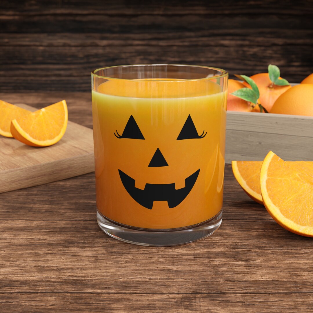 Eyelash Jack-o-lantern Glass Cup - Toast to Spooky Fun and Halloween ...