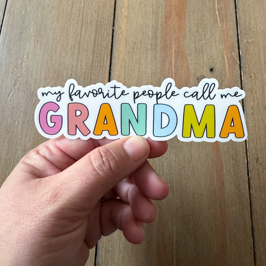 Grandma Retro Font Weatherproof Sticker: New Grandma Gift - Etsy