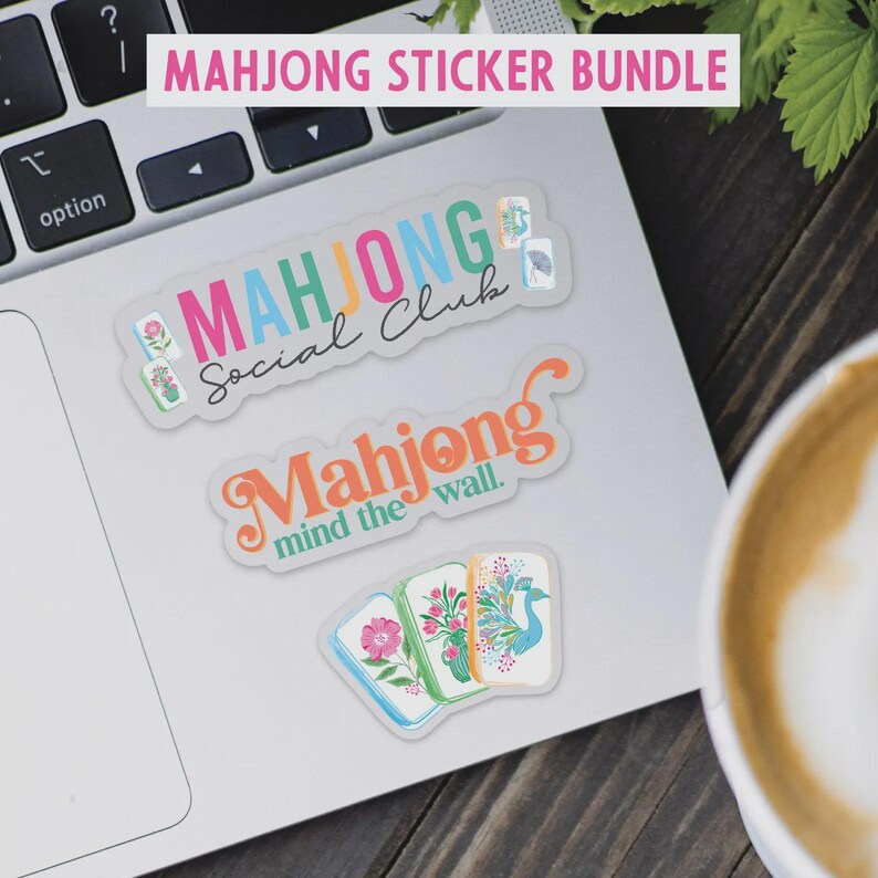 Mahjong Gift Set – Score Card Notepad + Sticker Bundle, Mahjong Hostess ...