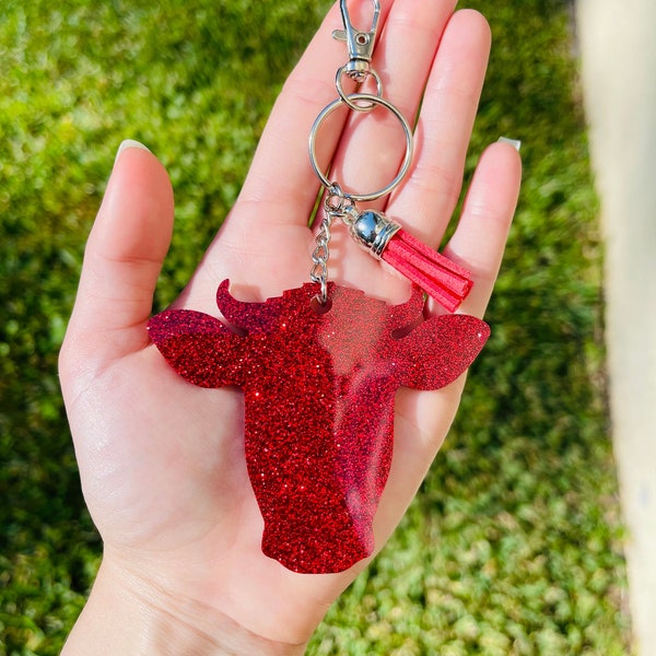 Bull Keychain - Etsy