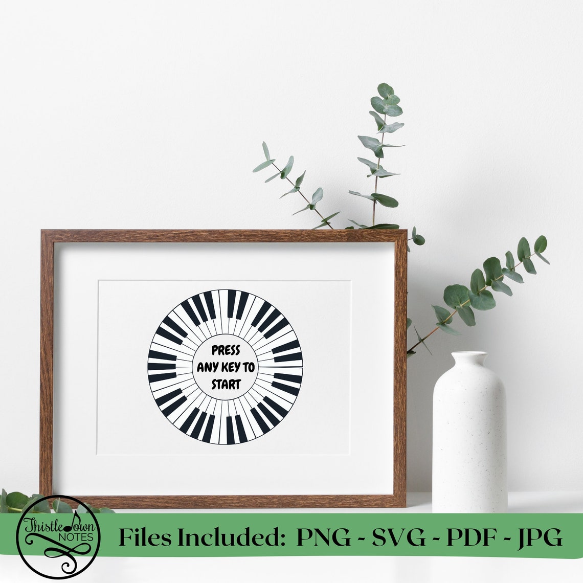 Press Any Key Digital File SVG PNG JPG Pdf Music Fan Teacher Student ...