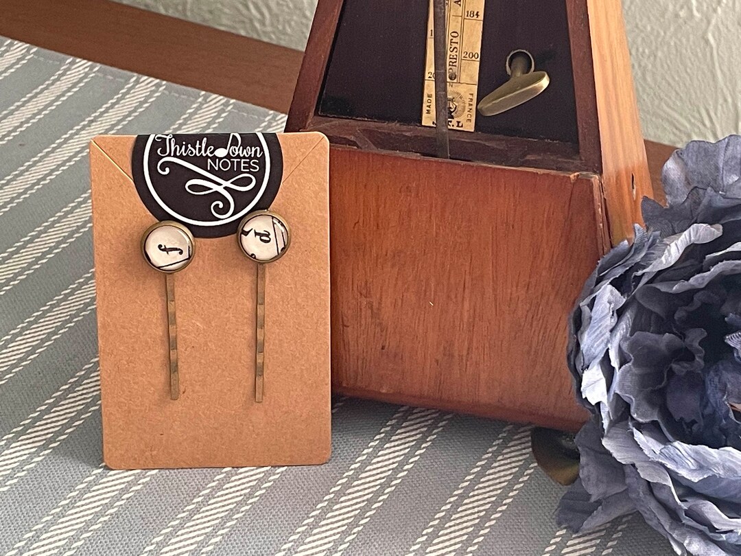 Vintage Sheet Music Hair Pins Bronze Bobby Pins Antique Music Forte ...