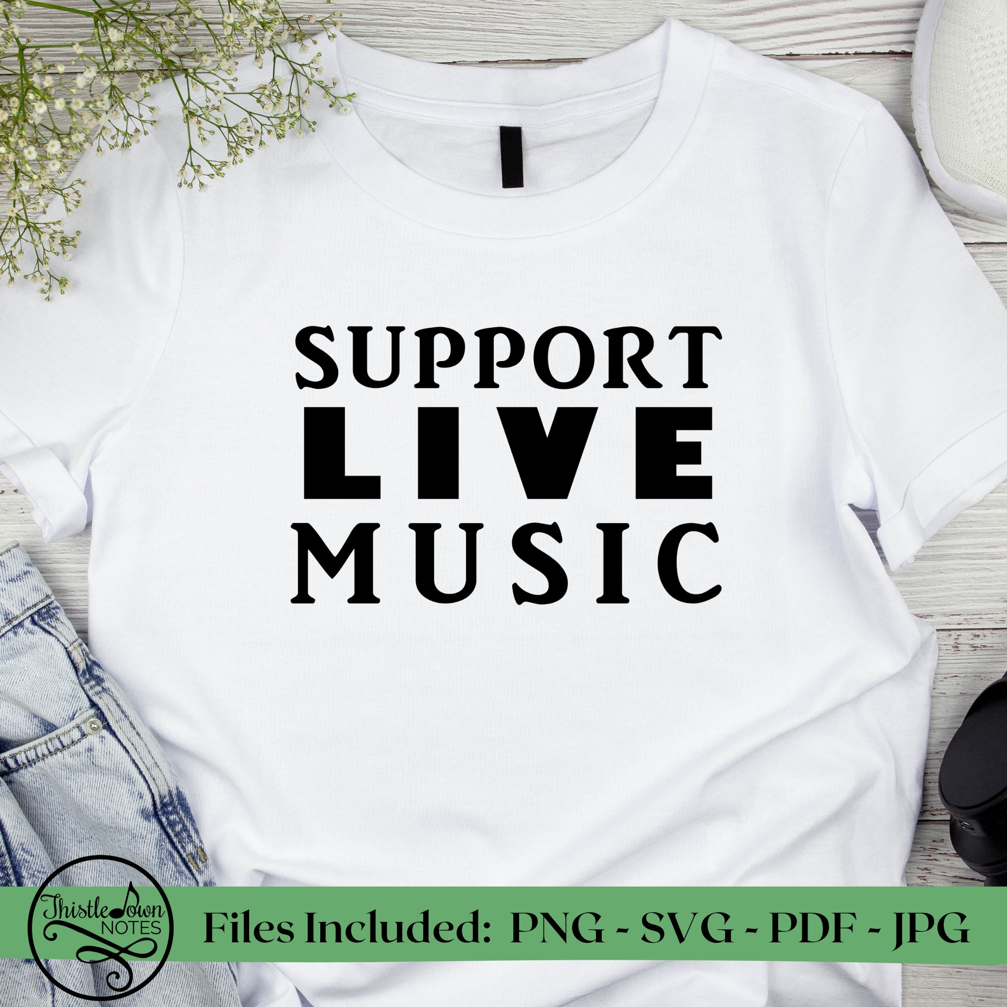 Support Live Music | Digital File | SVG PNG JPG Pdf | Music Fan Teacher ...