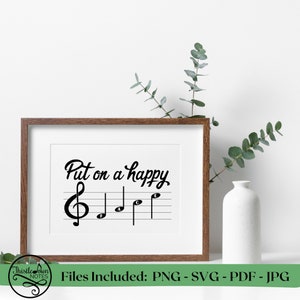 Put on A Happy Face Digital File SVG PNG JPG Pdf Music Fan Teacher ...