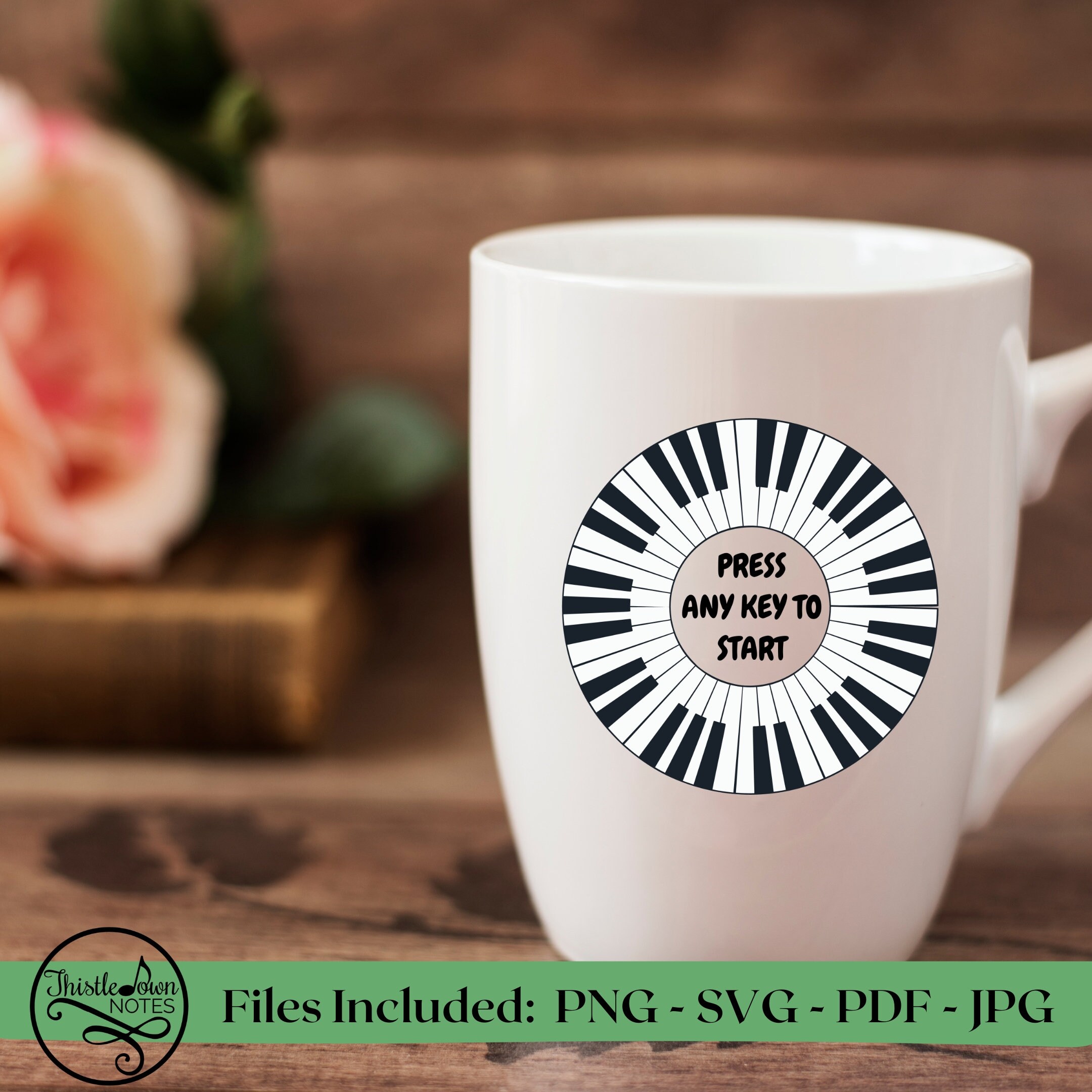 Press Any Key Digital File SVG PNG JPG Pdf Music Fan Teacher Student ...