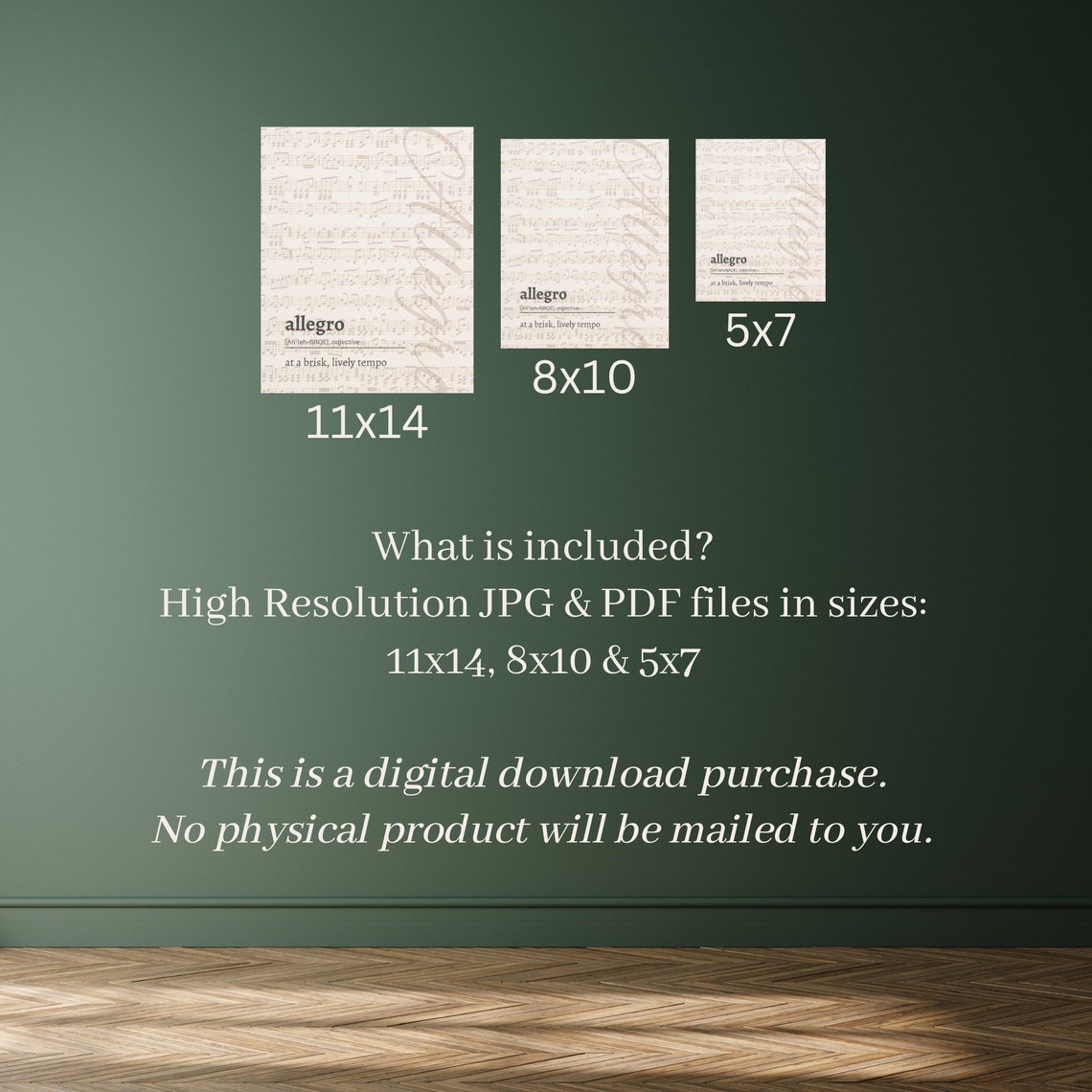 Set of 3 Prints | Music Wall Art Printable | Musical Tempos Largo ...