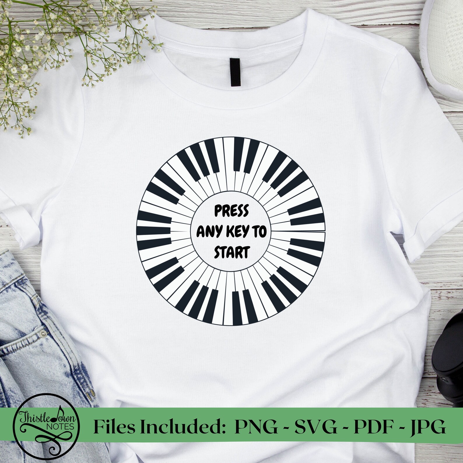 Press Any Key | Digital File | SVG PNG JPG Pdf | Music Fan Teacher ...