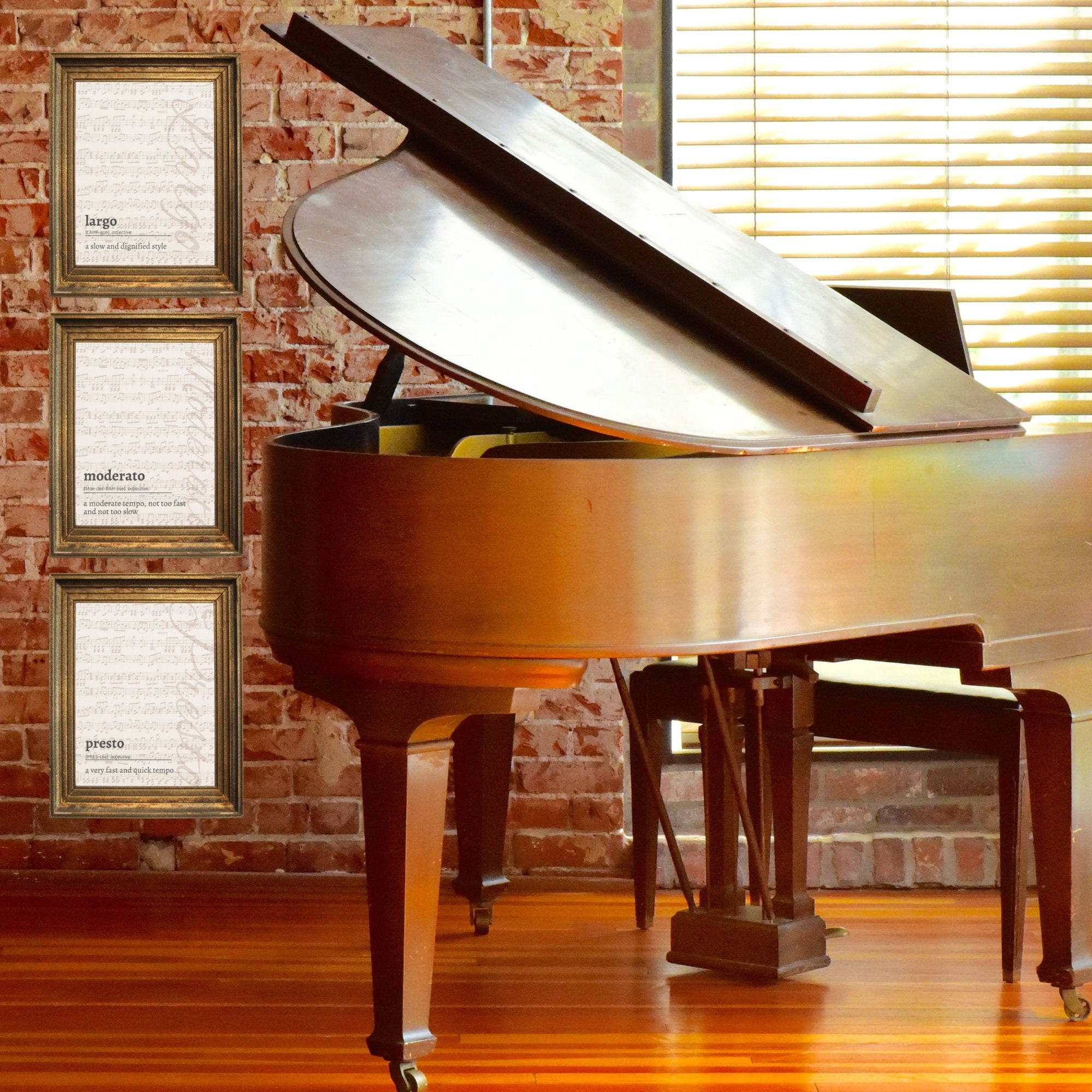 Set of 3 Prints | Music Wall Art Printable | Musical Tempos Largo ...