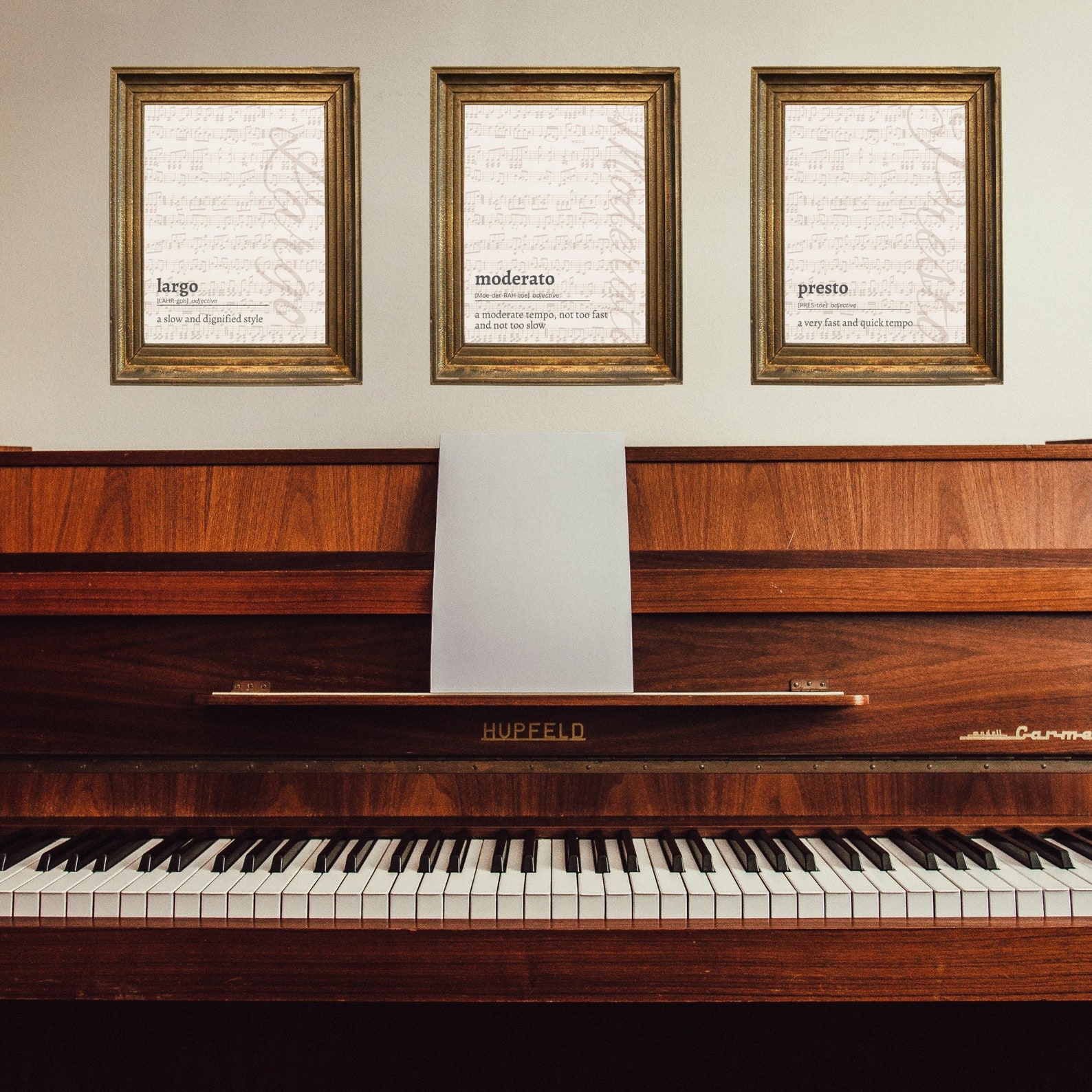 Set of 3 Prints Music Wall Art Printable Musical Tempos Largo Moderato ...