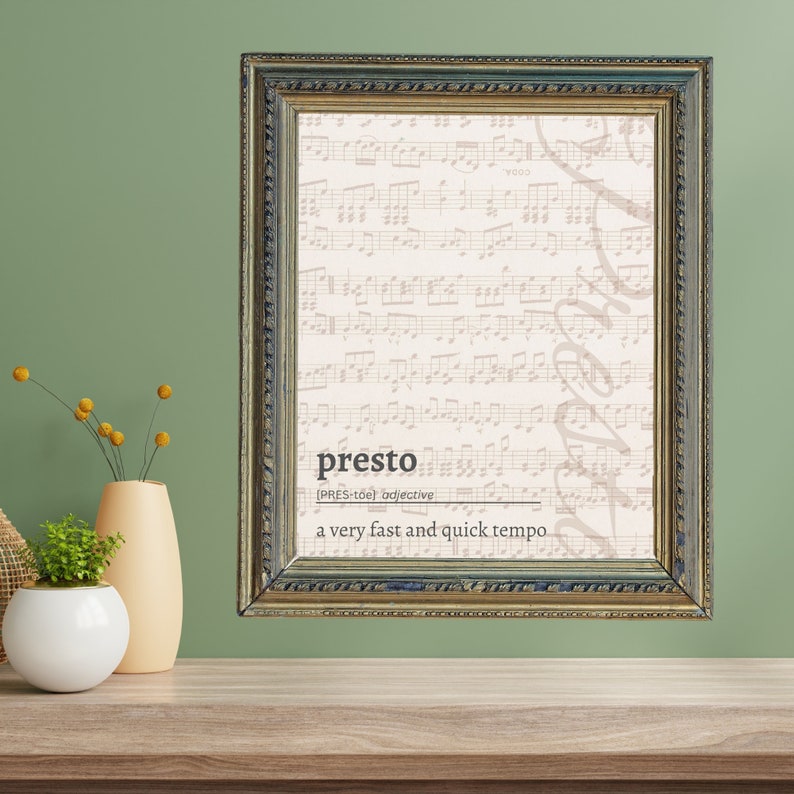 Set of 3 Prints Music Wall Art Printable Musical Tempos Largo Moderato ...