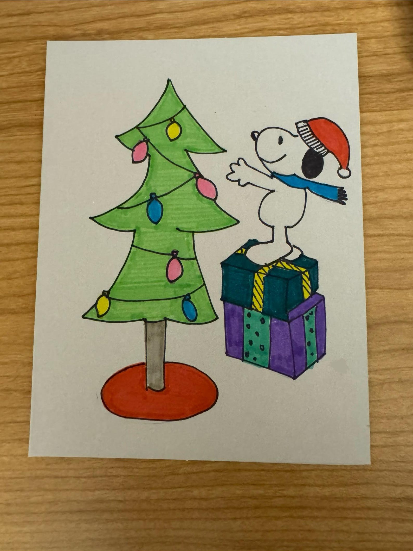 Snoopy Christmas Card - Etsy