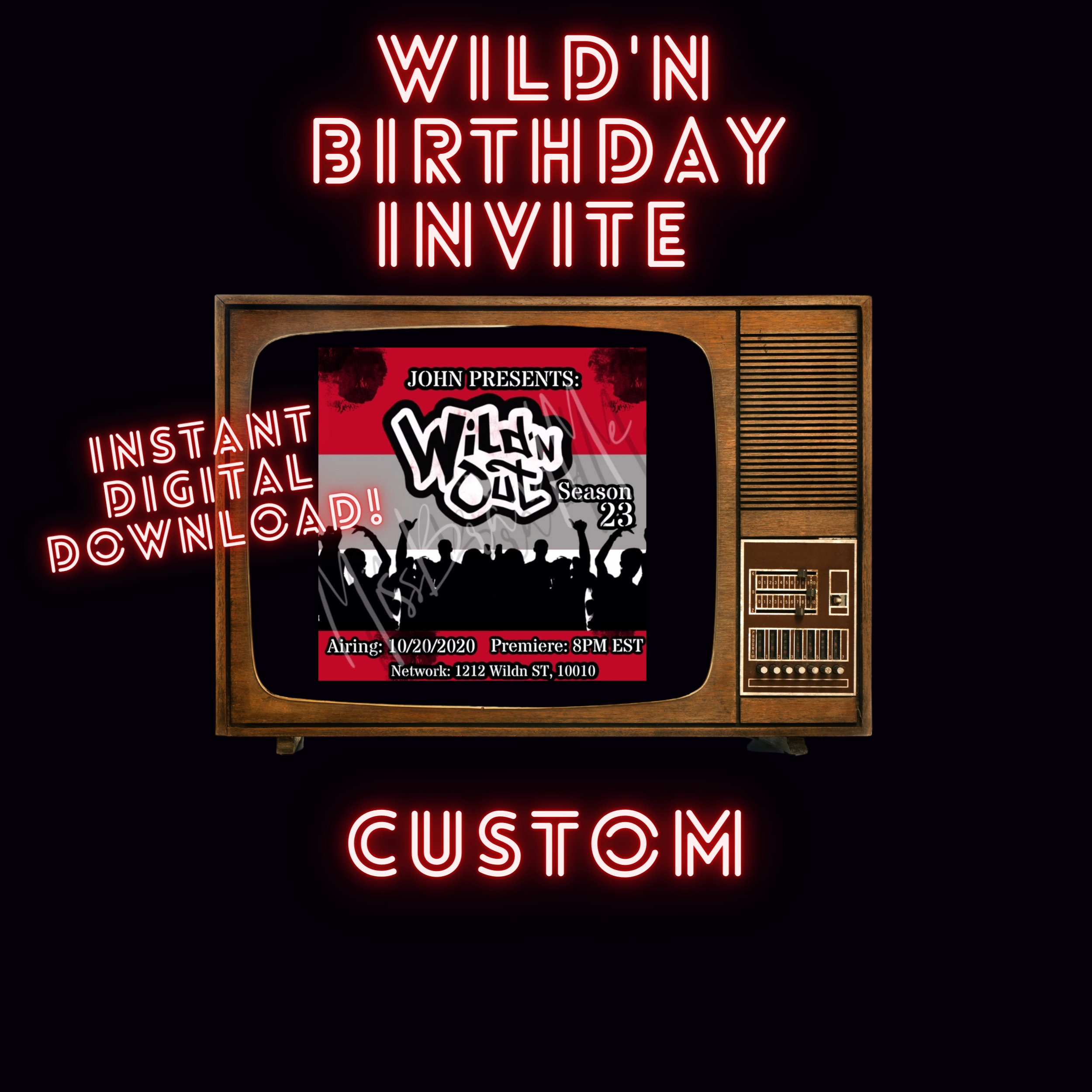 Wild'n Out Party Invite, Custom Party Invitations, Digital Party ...
