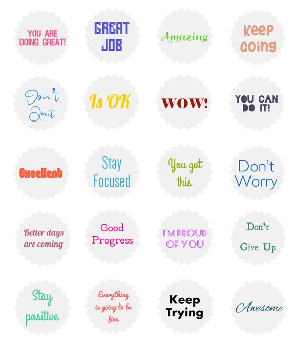 Positive Words Stickers Motivational Stickers Inspirational - Etsy
