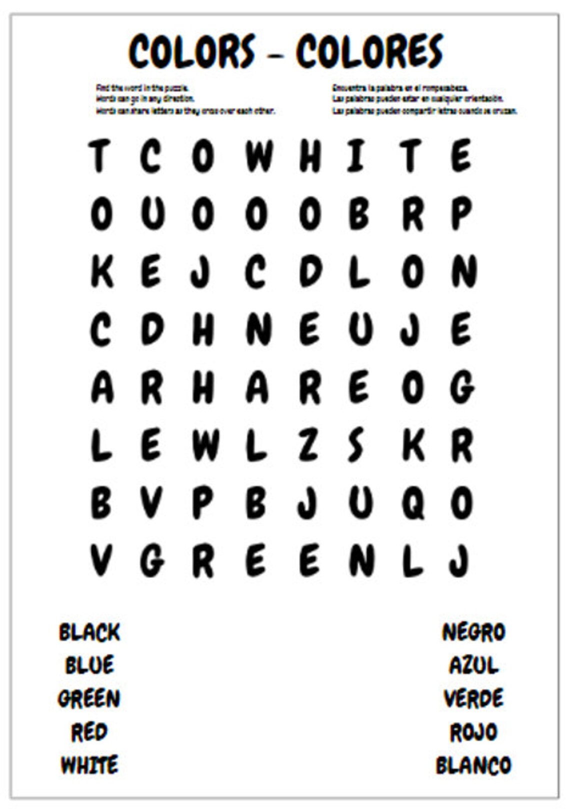 Bilingual English Spanish Word Search Printable Bundle: 29 Fun-filled ...