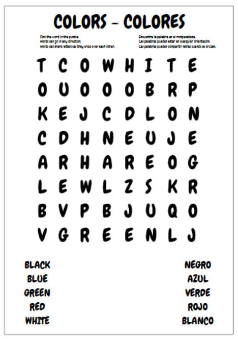 Bilingual English Spanish Word Search Printable Bundle: 29 Fun-filled ...