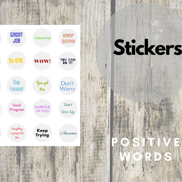 Positive Words Stickers - Etsy