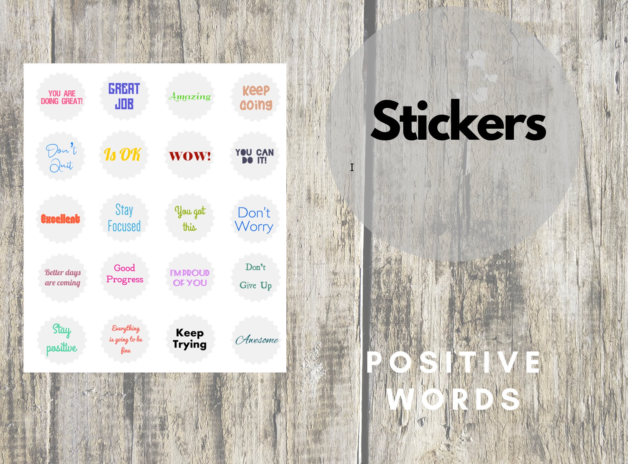 Positive Words Stickers, Motivational Stickers, Inspirational Stickers ...