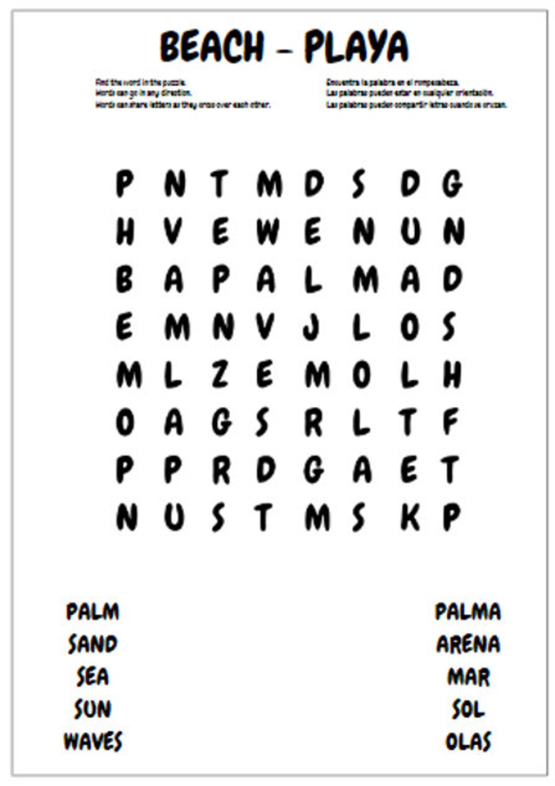 Bilingual English Spanish Word Search Printable Bundle: 29 Fun-filled ...