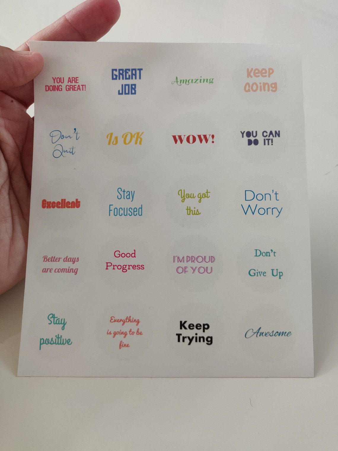 Positive words stickers motivational stickers inspirational | Etsy