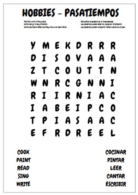 Bilingual English Spanish Word Search Printable Bundle: 29 Fun-filled ...