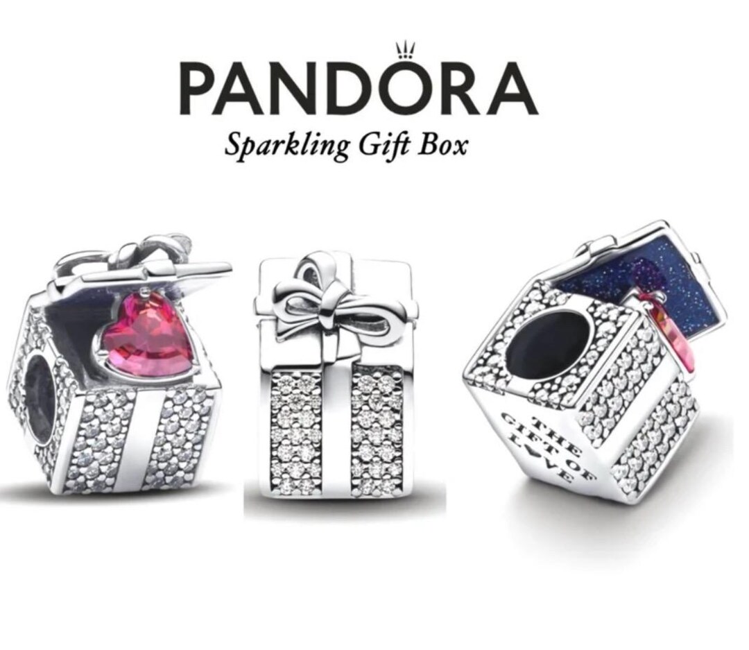 PANDORA Sparkling Gift Box Charm W/box - Etsy