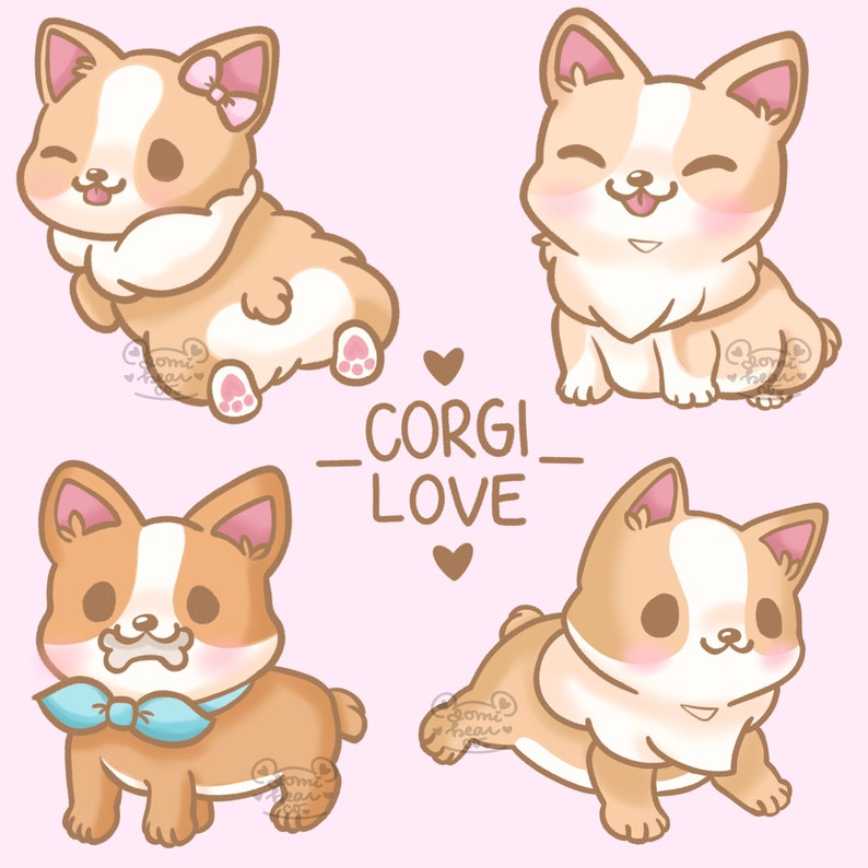 4 X 4 Corgi Love Glossy Print - Etsy