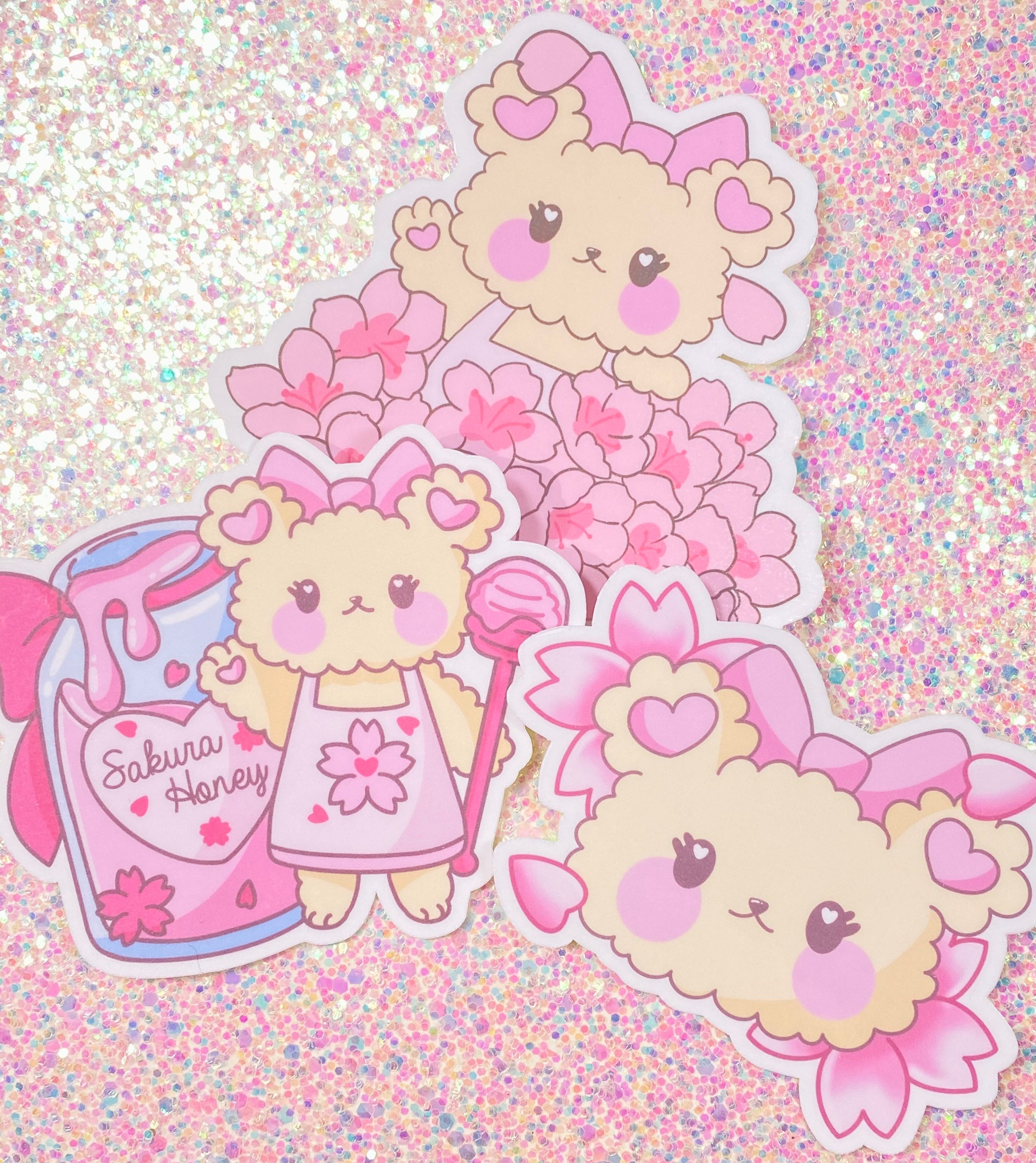 Sakura-chan Sticker Pack set of 3 - Etsy