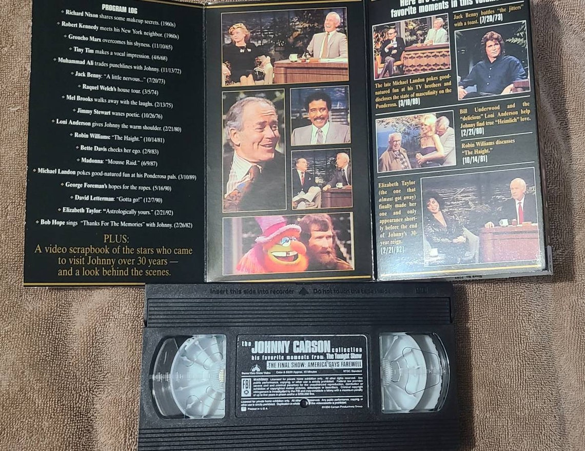 Johnny Carson Vhs Collection 4 Tape Box Set - Etsy